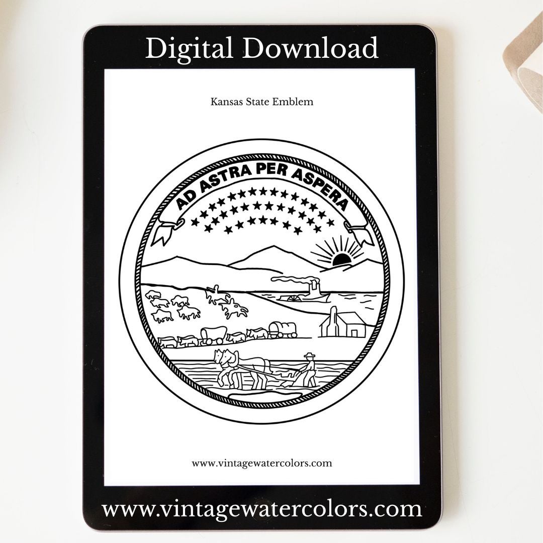 kansas state logo coloring page